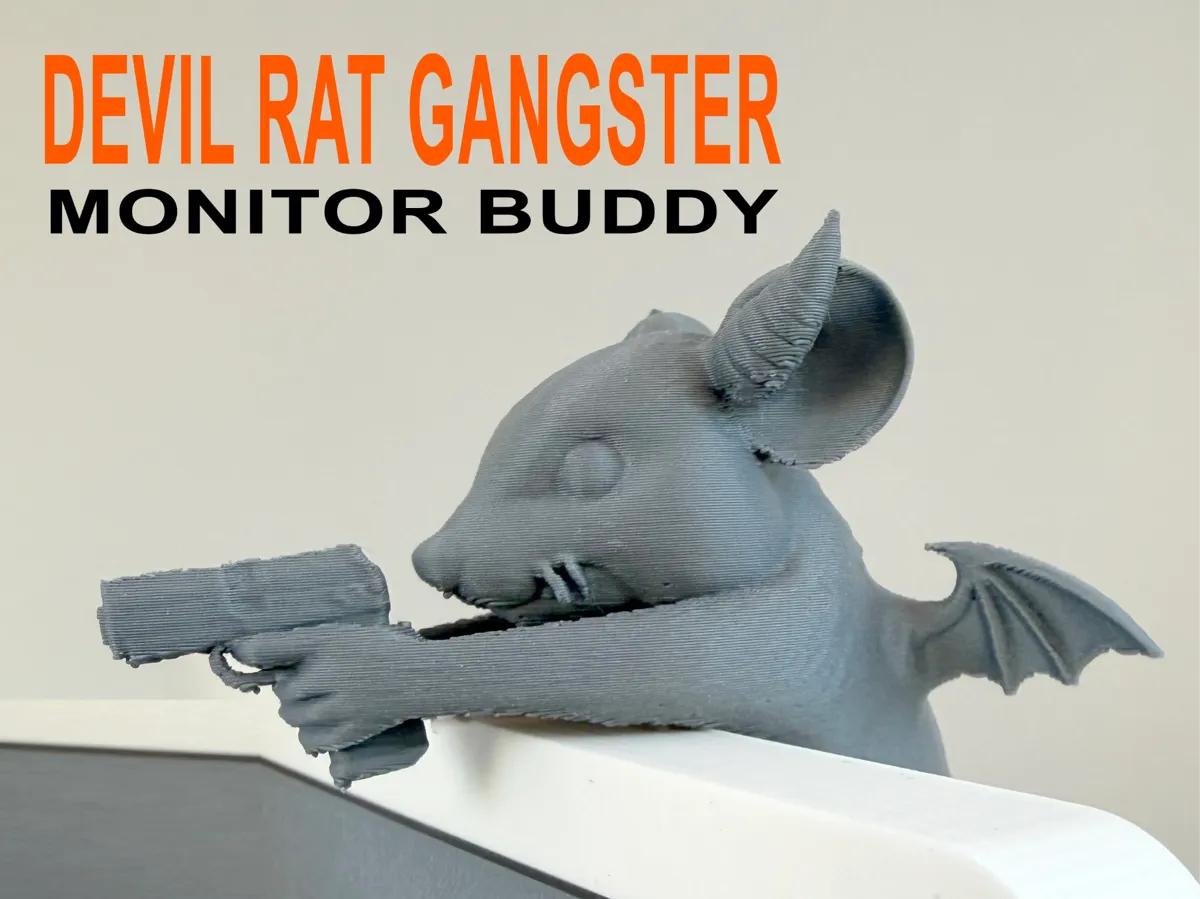 Devil Rat Gangster Monitor Buddy - Free 3D Print Model - MakerWorld