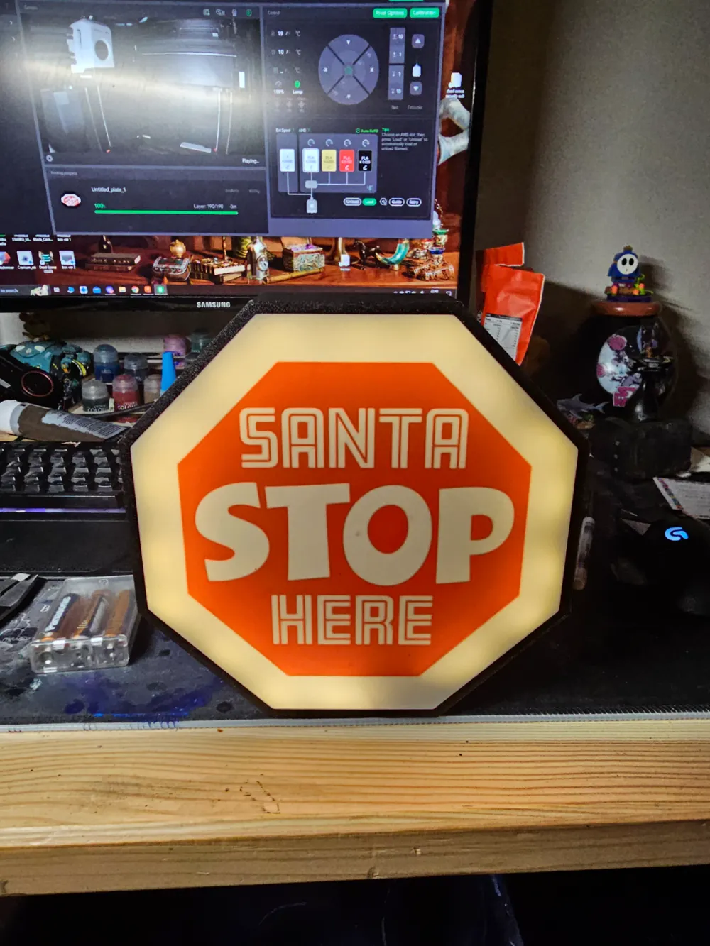 Santa stop here Lightbox by Primecraft - MakerWorld