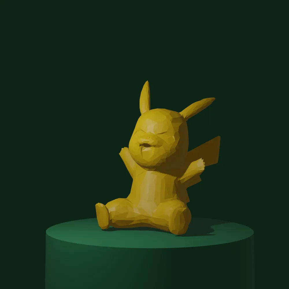 Low Poly Pikachu by Curious Mint - MakerWorld