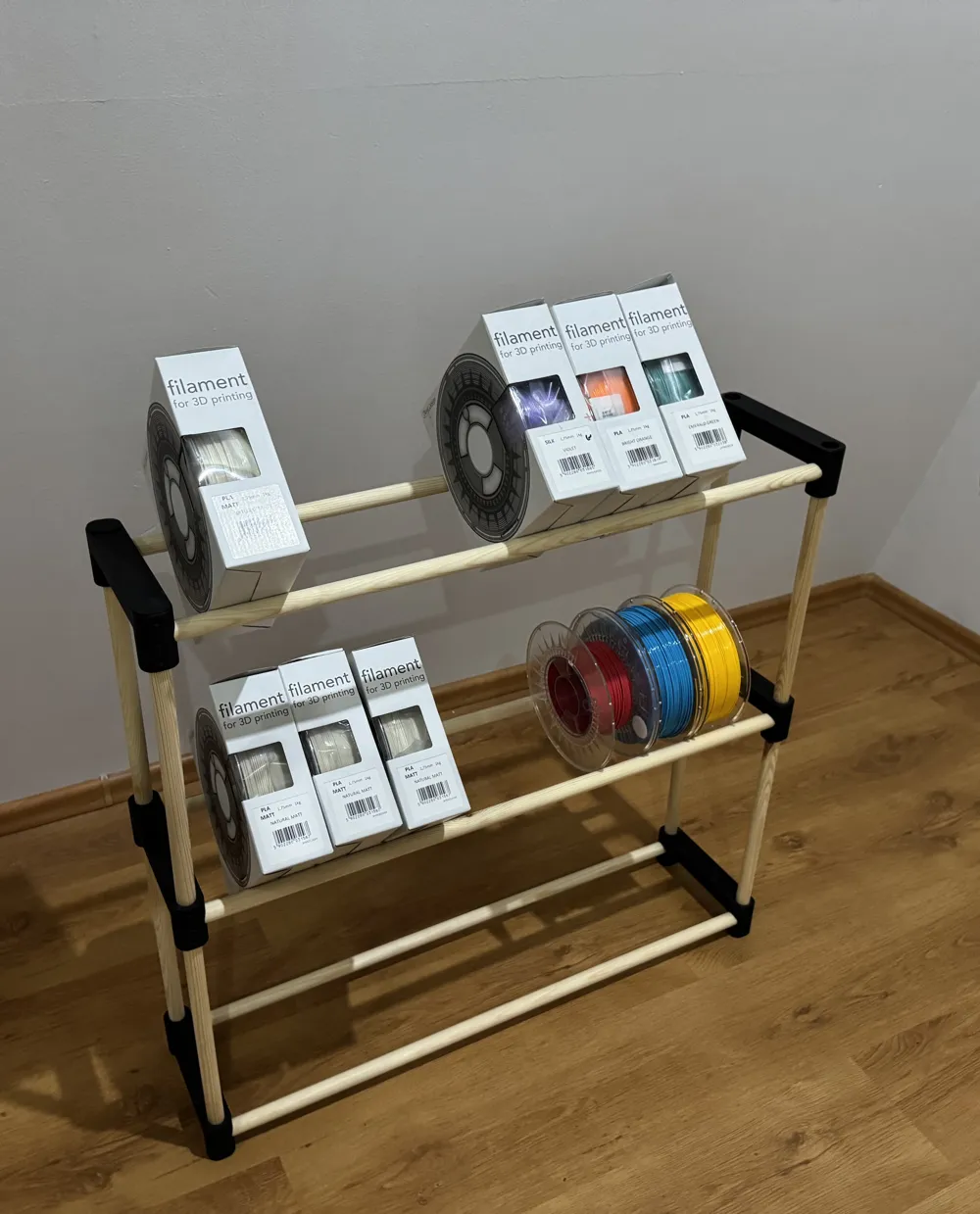 Filament spool rack stand 22 & 20mm Modular Expand - Free 3D Print ...