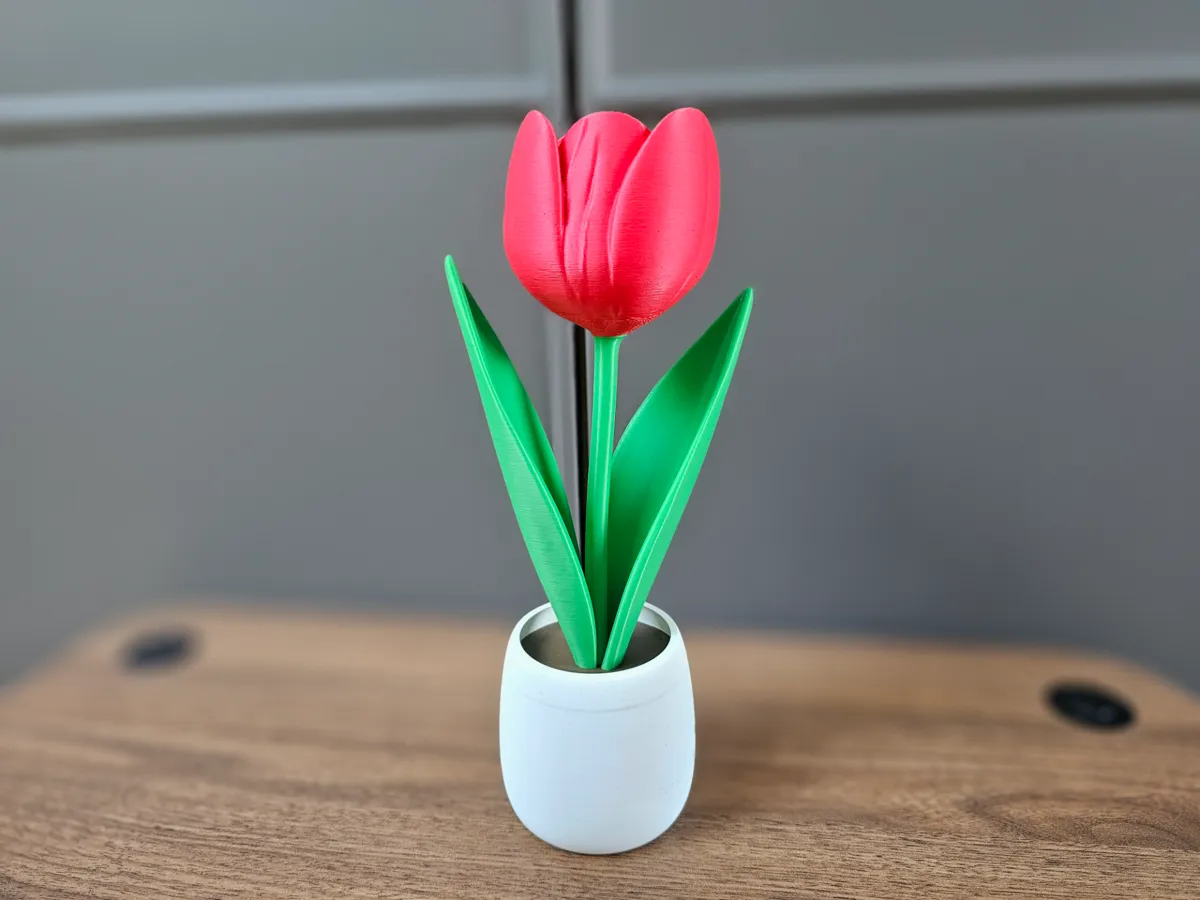 Tulip in a flower pot - Free 3D Print Model - MakerWorld