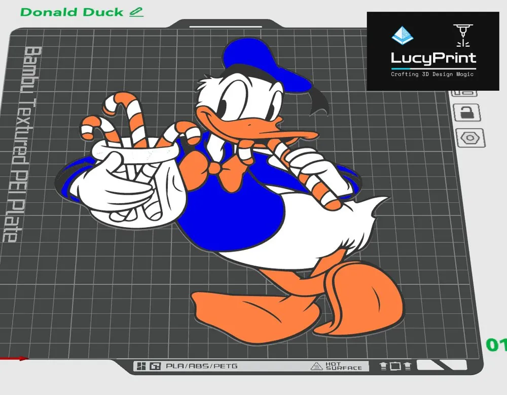 Donald Duck - 2D Wandbild by LucyPrint - MakerWorld