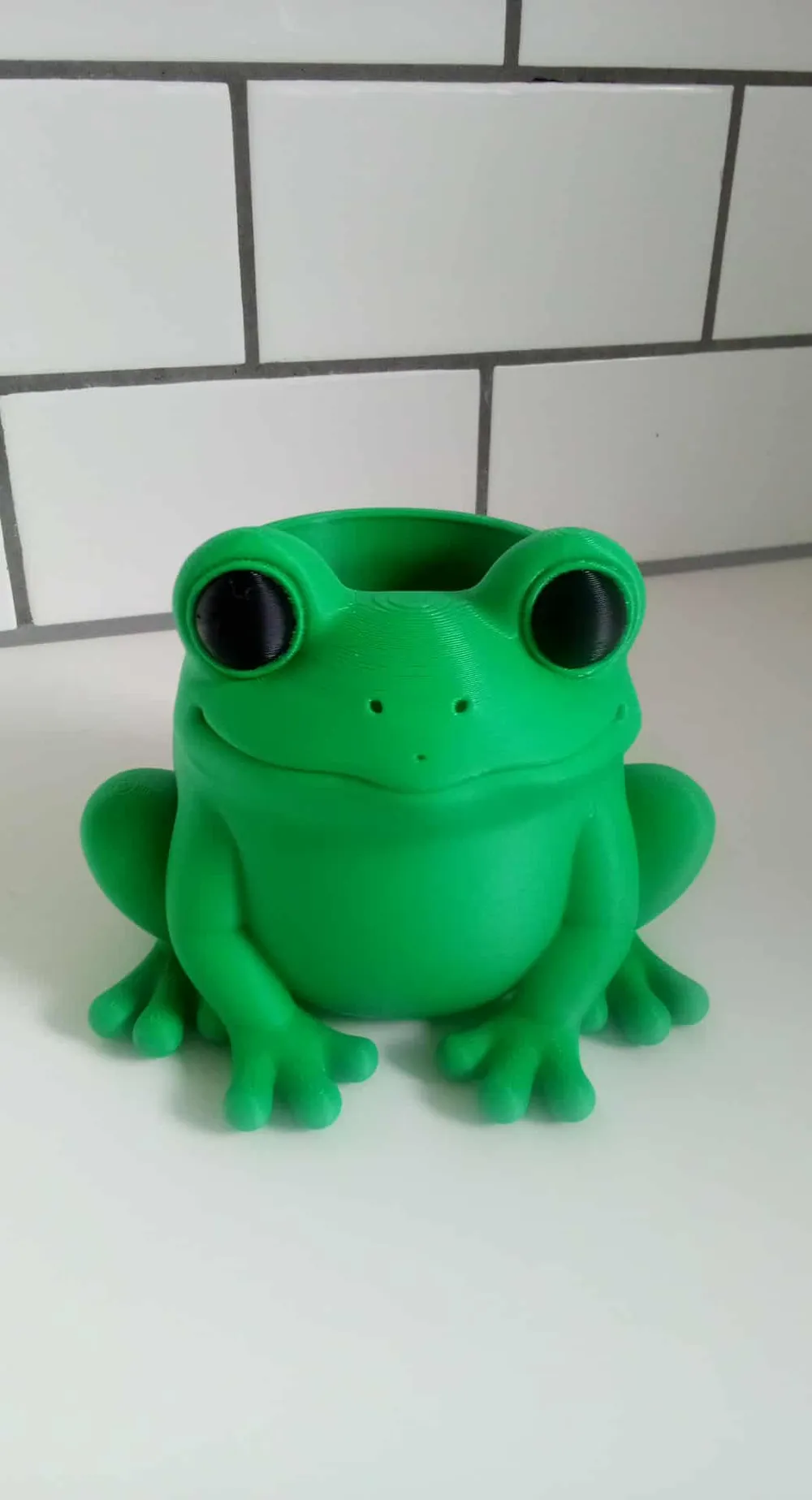 Cute Chunky Frog Planter/Pen Holder - Free 3D Print Model - MakerWorld