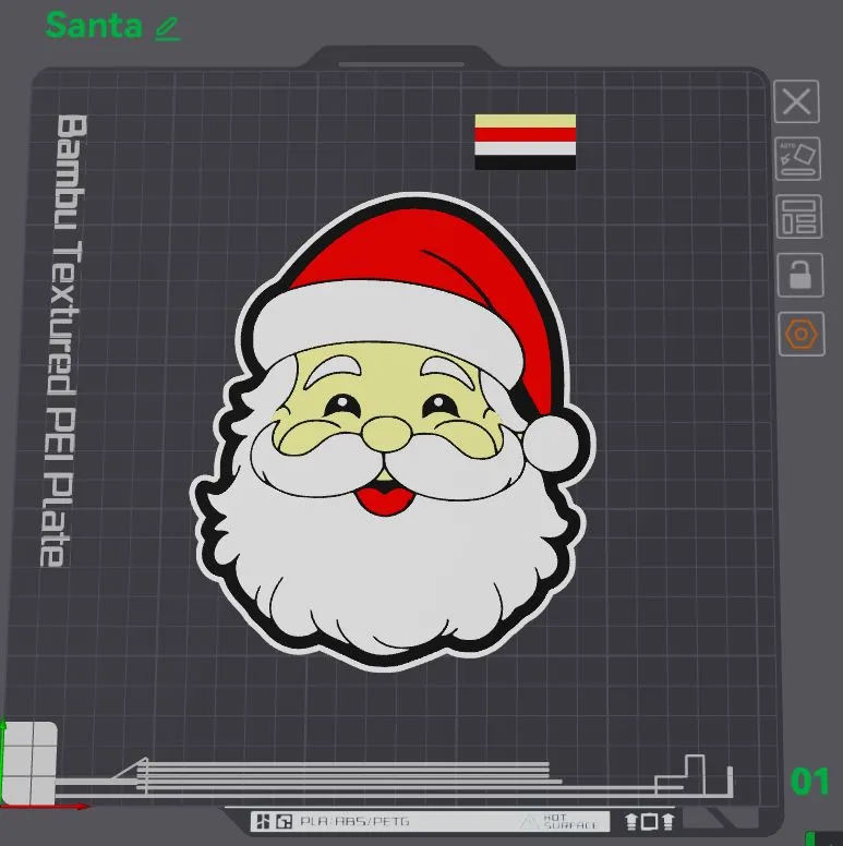 2D Santa Clause decoration by Wizard7741 - MakerWorld