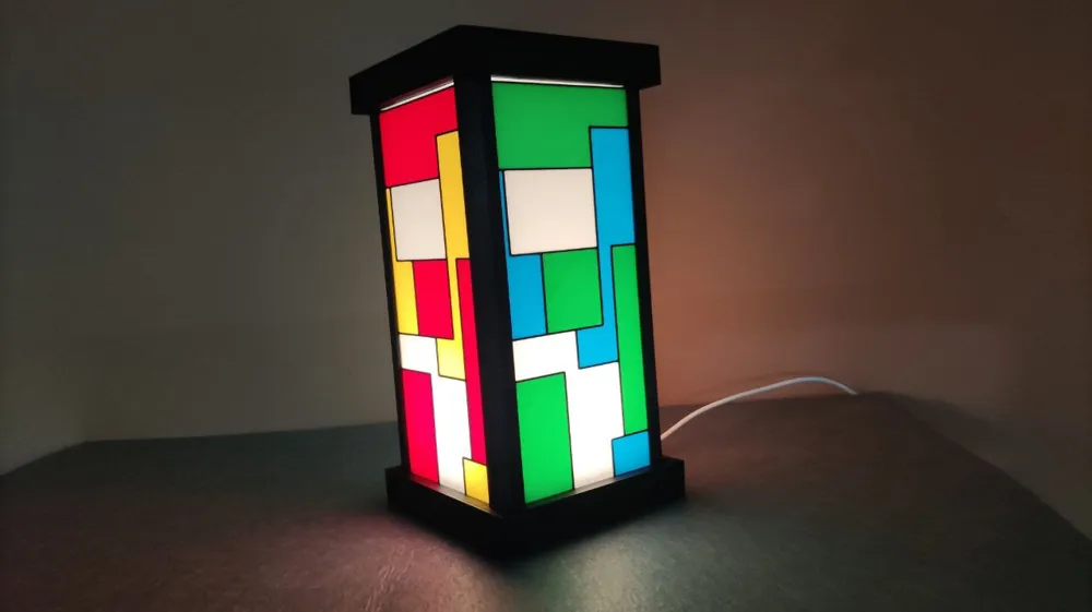 Mondrian Style Lamp by miziomon MakerWorld: Download Free 3D Models