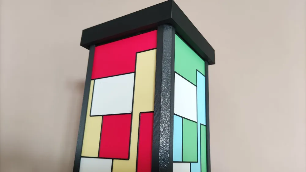Mondrian Style Lamp by miziomon MakerWorld: Download Free 3D Models
