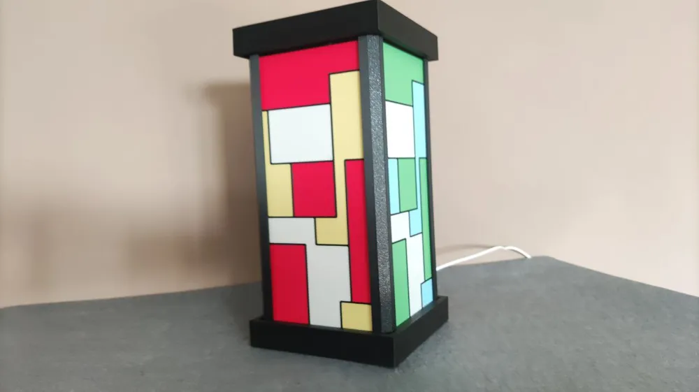 Mondrian Style Lamp by miziomon MakerWorld: Download Free 3D Models