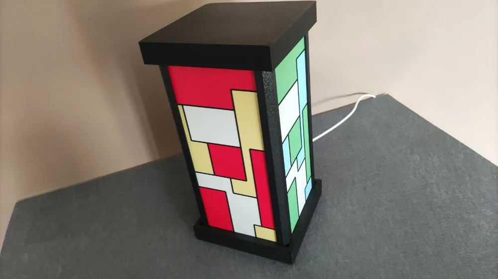 Mondrian Style Lamp by miziomon MakerWorld: Download Free 3D Models