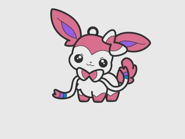 Sylveon cute Keychain by Keel - MakerWorld