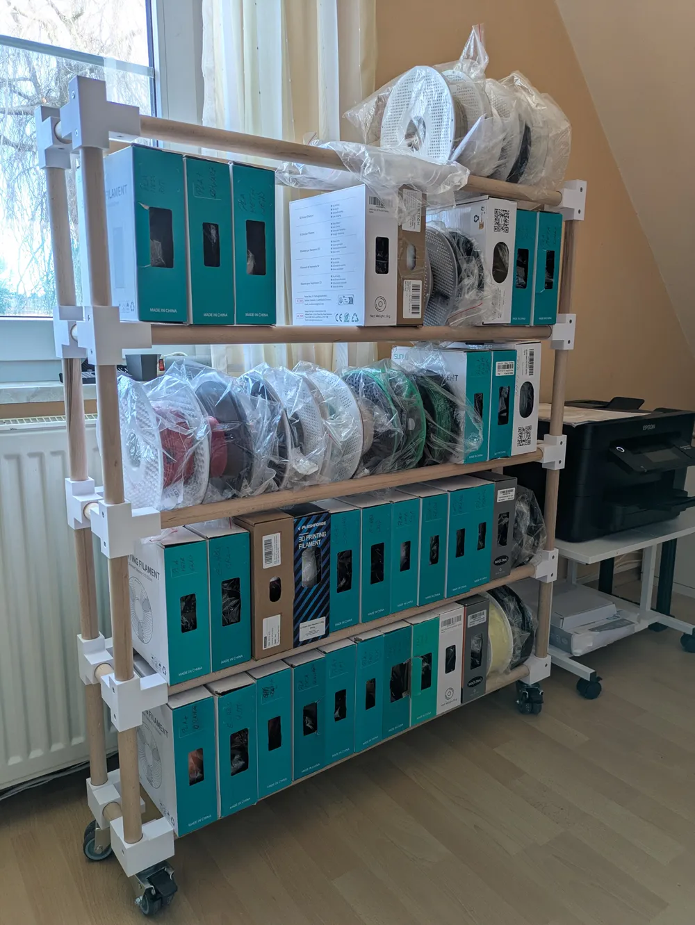 Mobile Filament Rack - Free 3D Print Model - MakerWorld