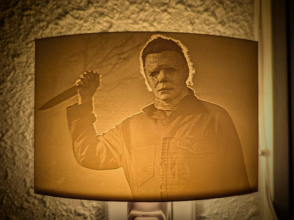 Halloween Michael Myers Lithophane Night Light by Chuck Fink - MakerWorld
