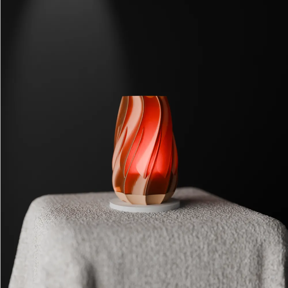 Modern Lamp. Organic Flowing Design with diffuser - Free 3D Print Model ...