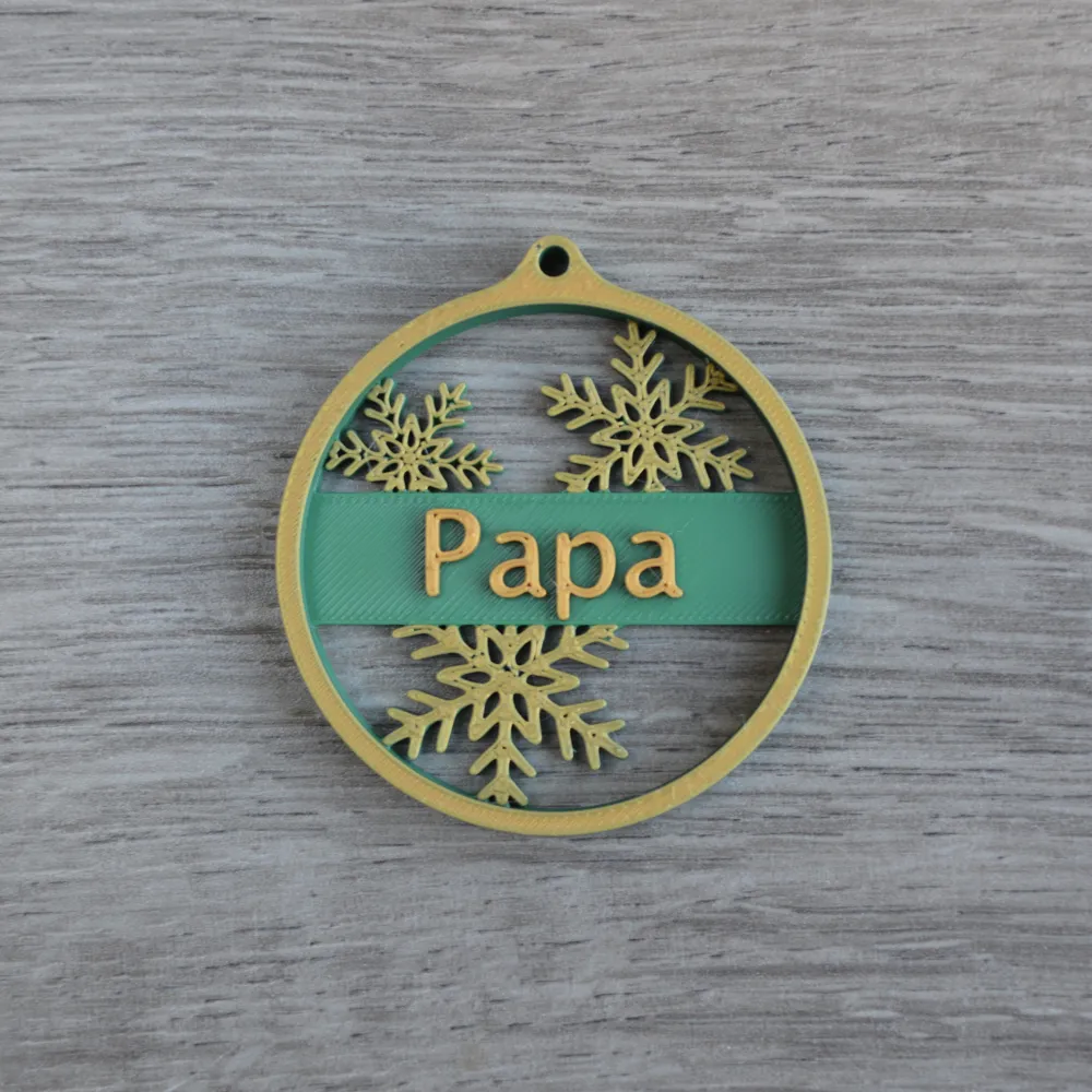Christmas Bauble - Snowflake - Custom Name - Free 3D Print Model ...