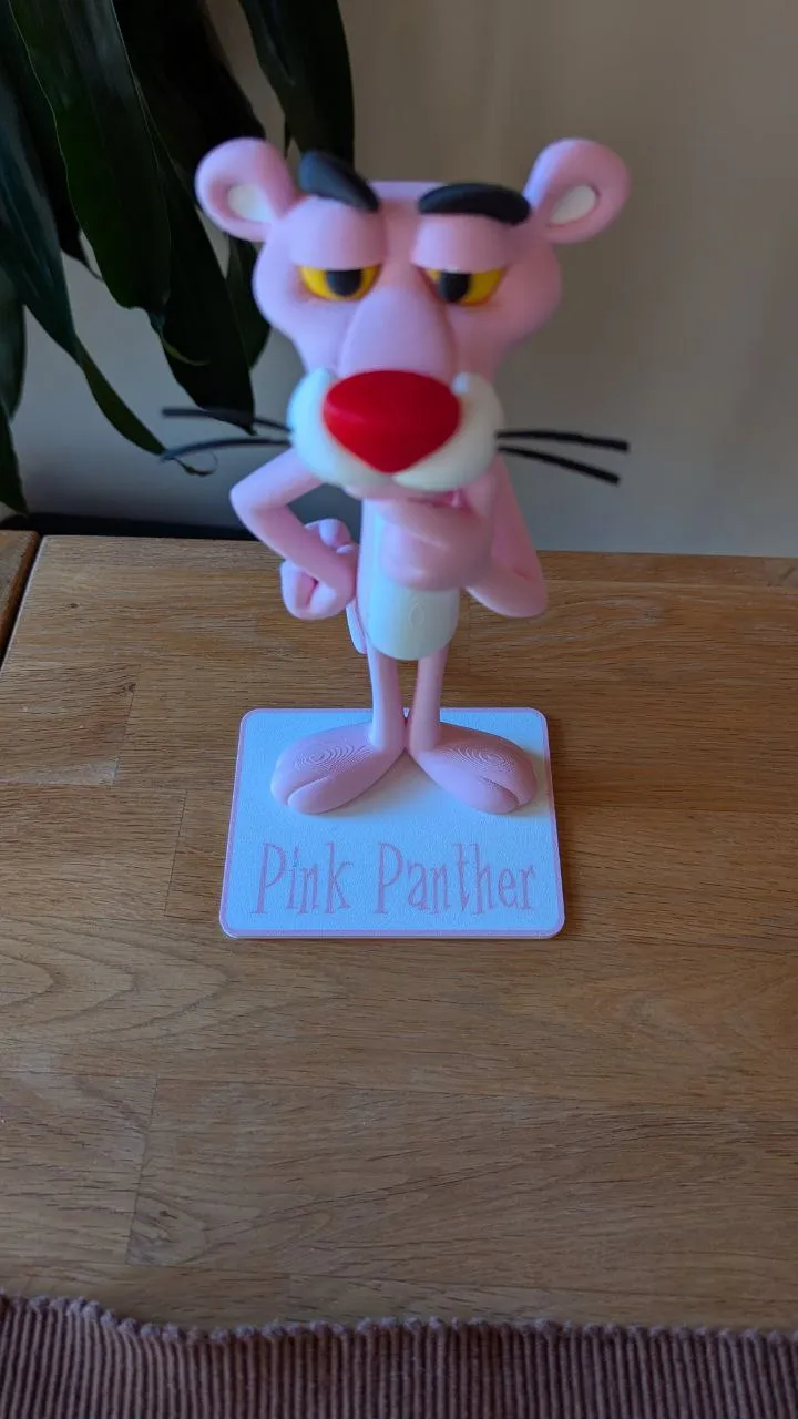 Pink Panther Base for figure - Free 3D Print Model - MakerWorld