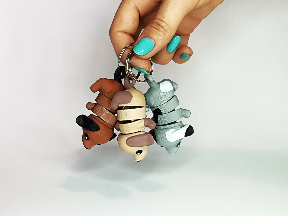 Cute Flexi Pets Puppy Dog (Keychain & Magnet) - Free 3D Print Model ...