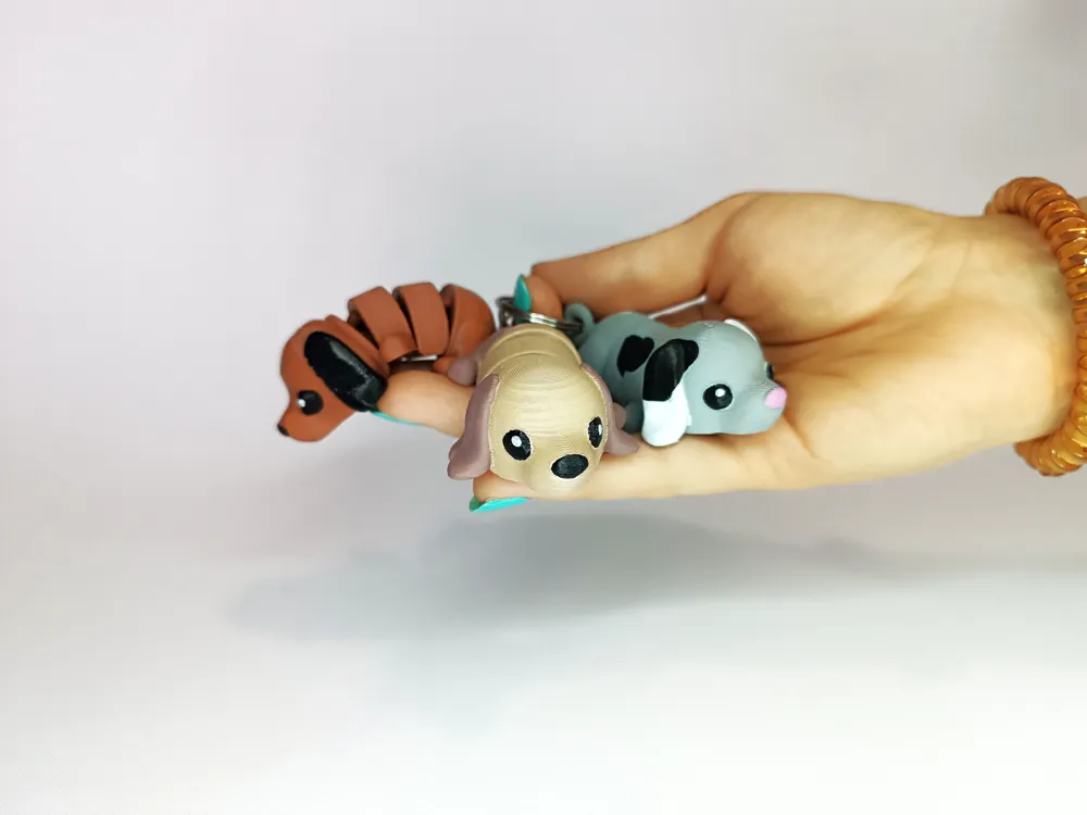 Cute Flexi Pets Puppy Dog (Keychain & Magnet) - Free 3D Print Model ...