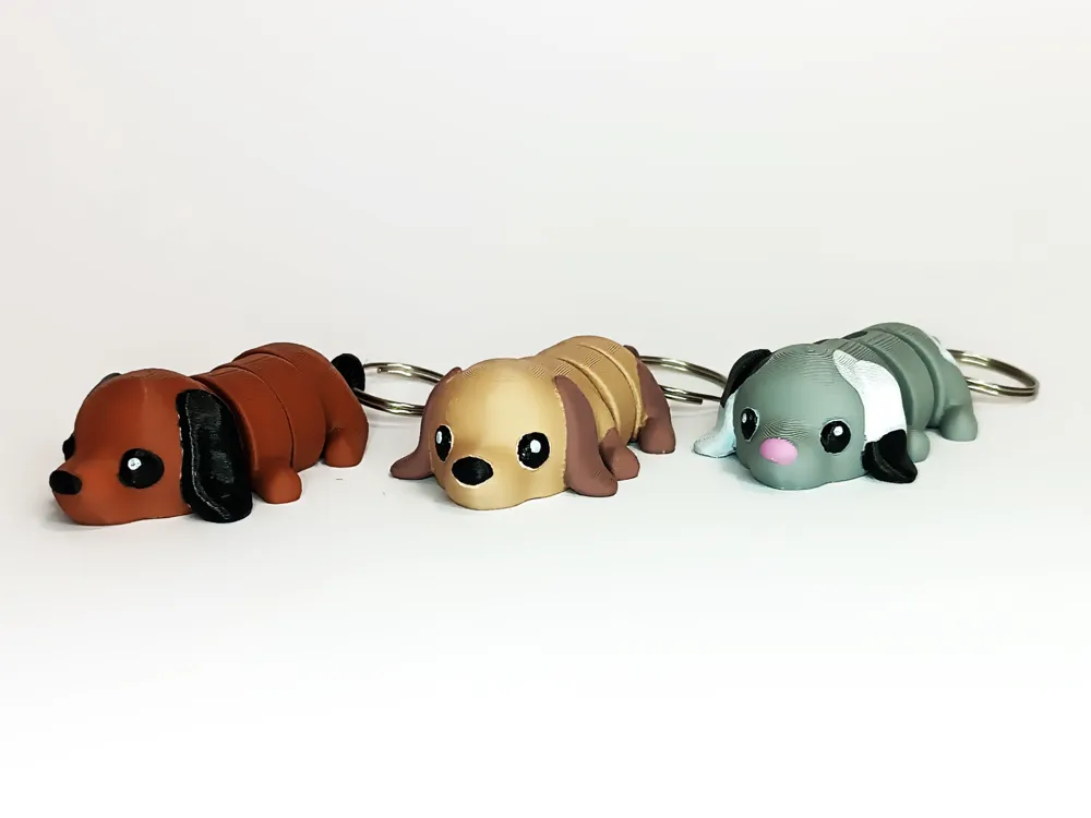 Cute Flexi Pets Puppy Dog (Keychain & Magnet) - Free 3D Print Model ...