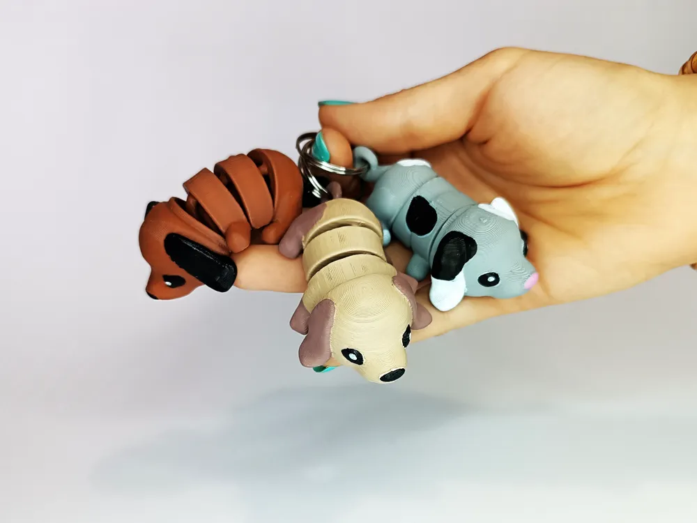 Cute Flexi Pets Puppy Dog (Keychain & Magnet) - Free 3D Print Model ...