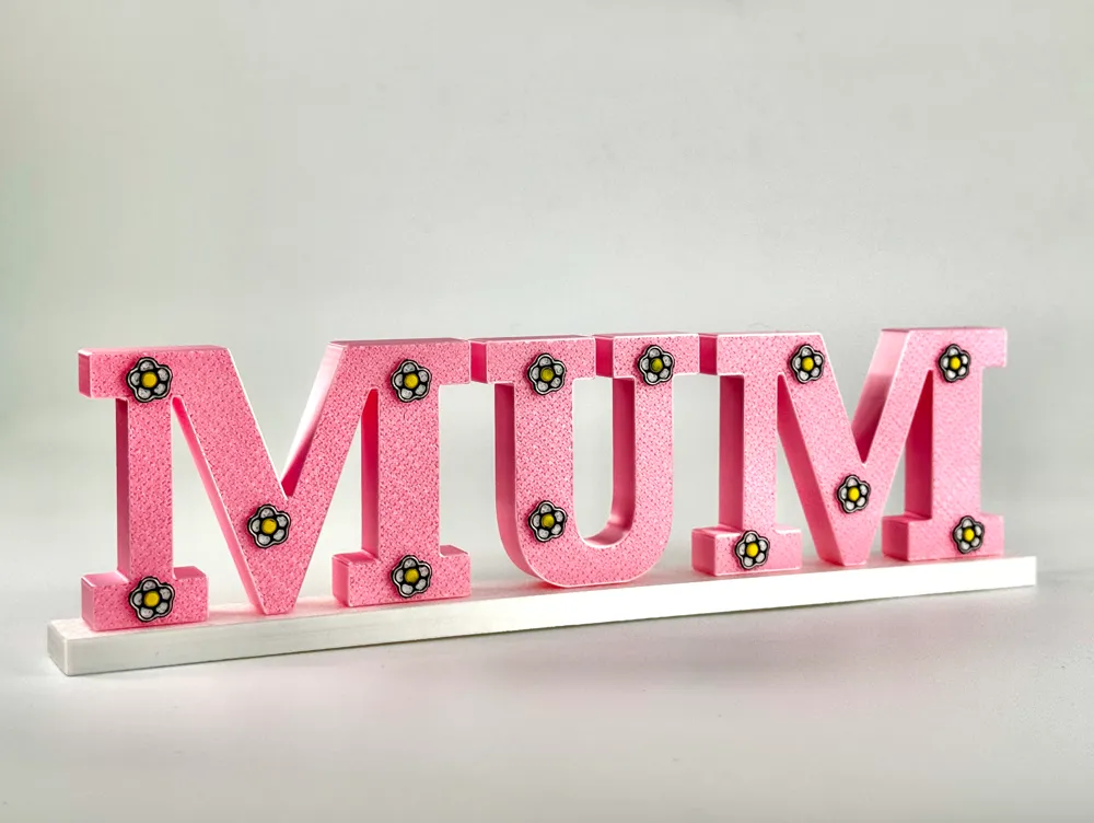 MUM text with floral design by Enique3d - MakerWorld