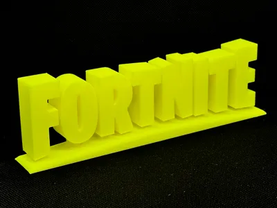 Fortnite Logo - Curved base - Free 3D Print Model - MakerWorld