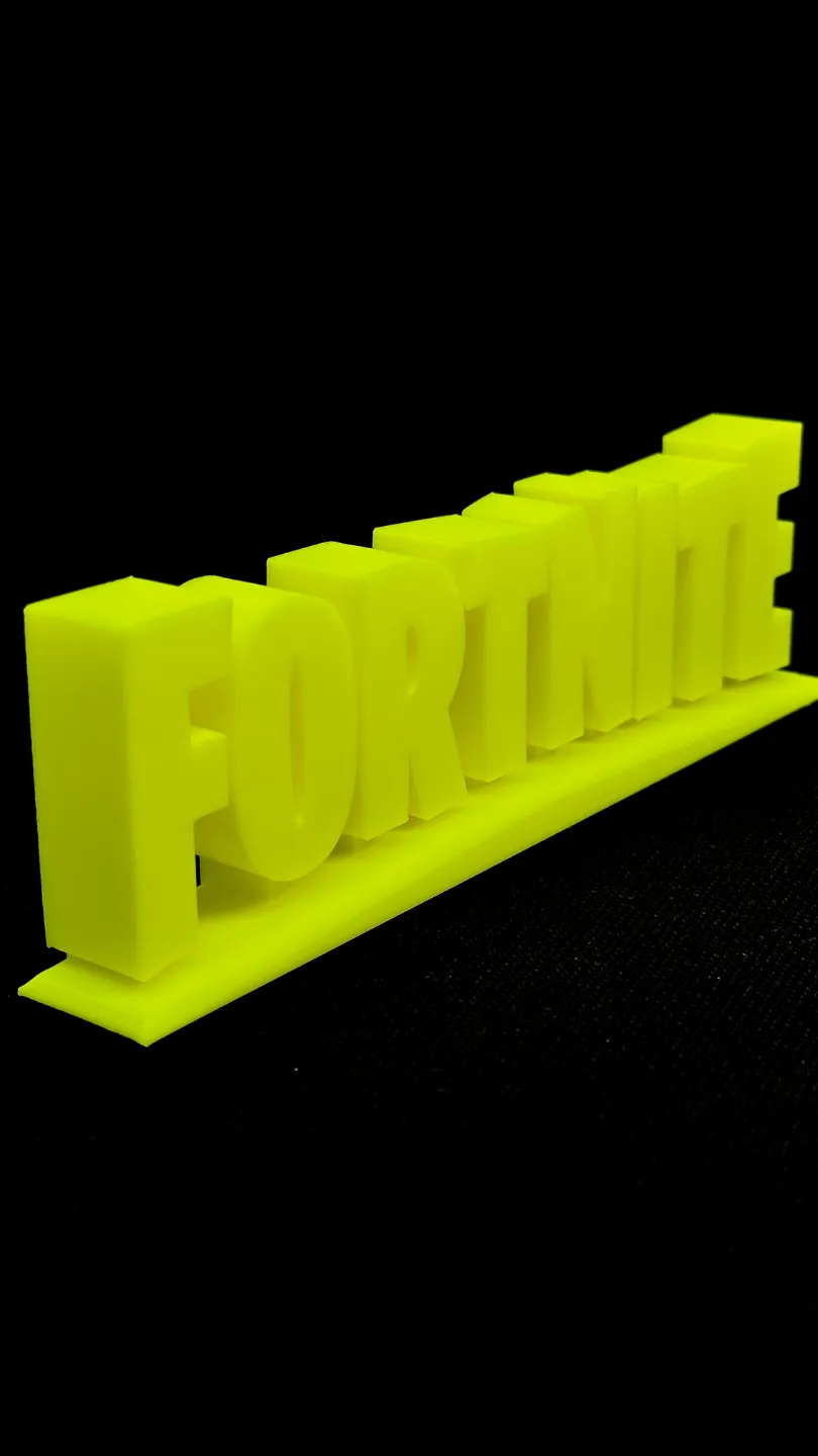 Fortnite Logo - Curved base - Free 3D Print Model - MakerWorld