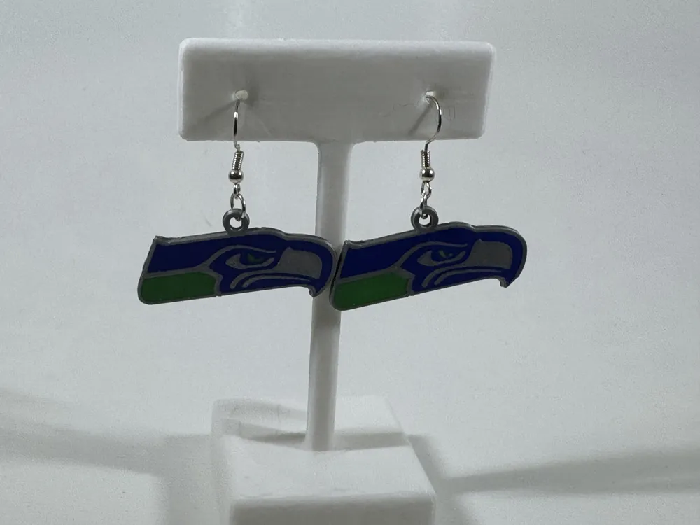Seattle Seahawks Earrings - Free 3D Print Model - MakerWorld