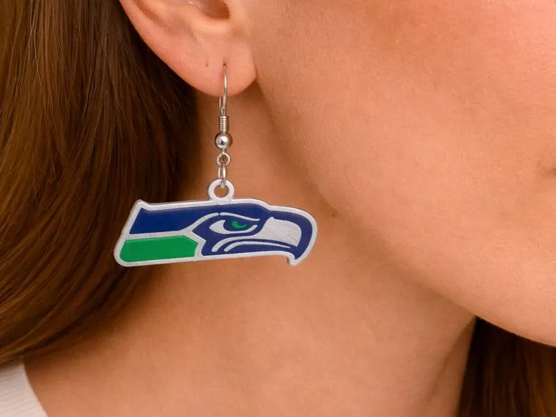 Seattle Seahawks Earrings - Free 3D Print Model - MakerWorld