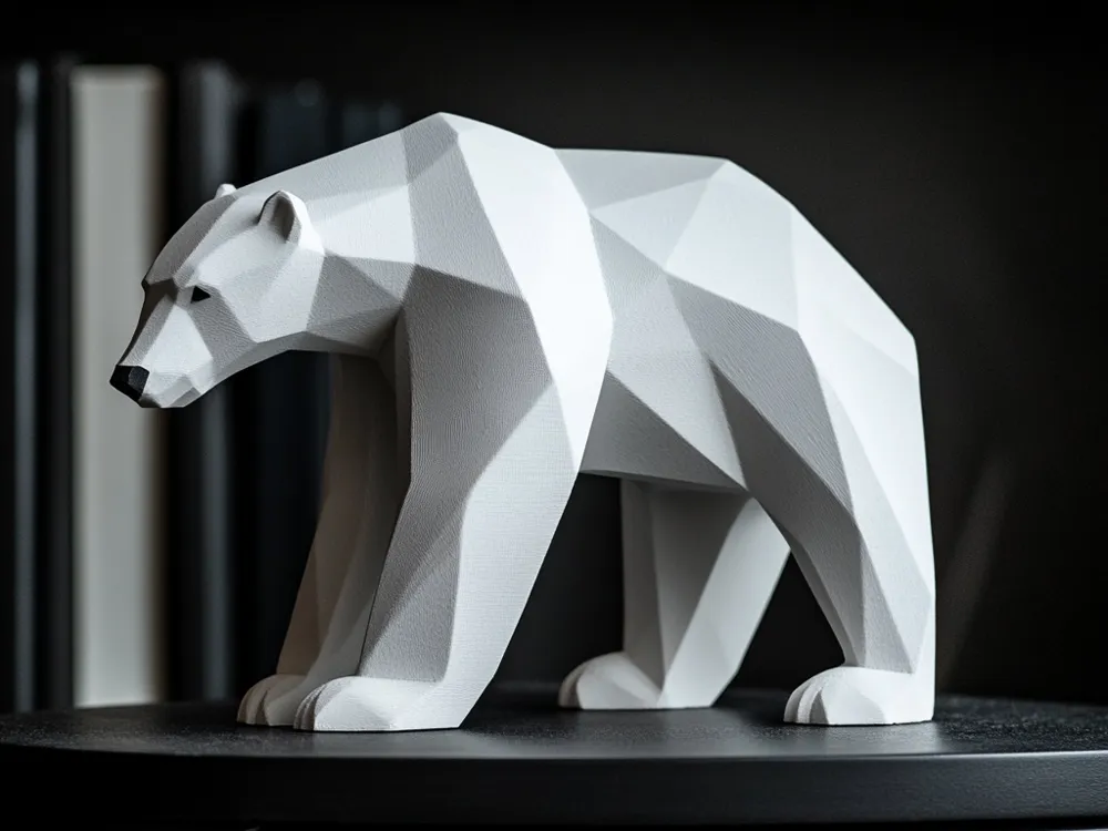 Modern Low Poly Polar Bear - Free 3D Print Model - MakerWorld