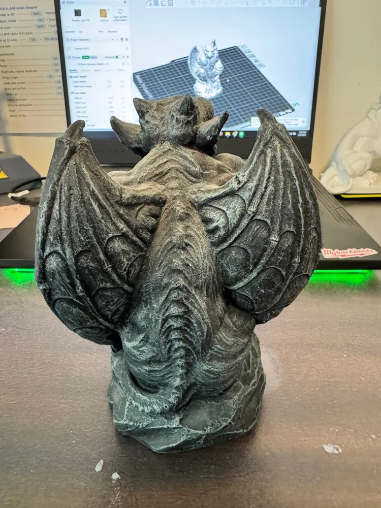 Gargoyle on rock statue - Free 3D Print Model - MakerWorld