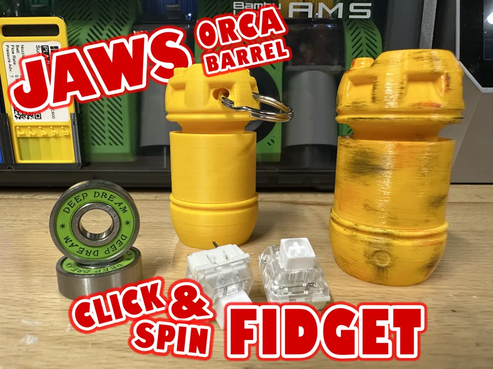 JAWS: ORCA Barrel Click & Spin Fidget by SINTAX MakerWorld: Download ...