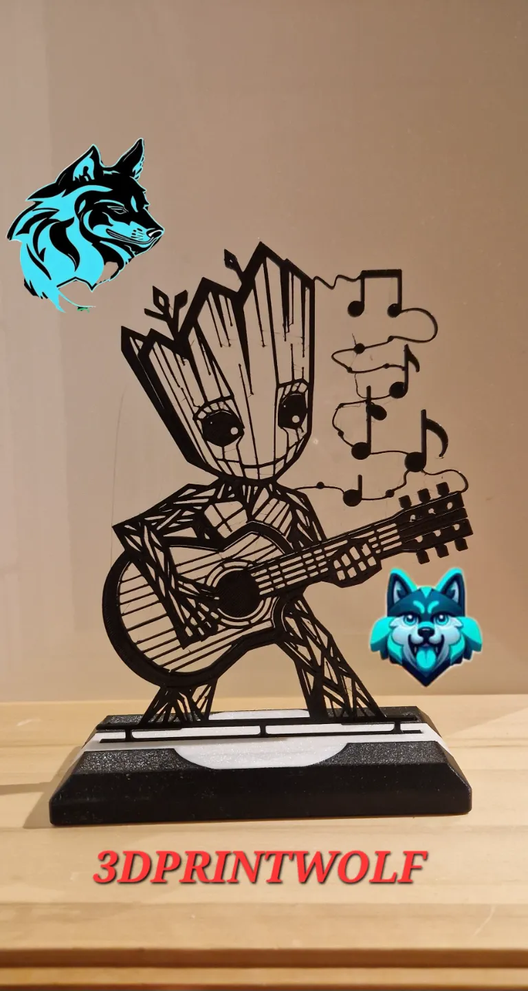 kid Groot Playing a Guitar V.1 by 3DPrintWolf - MakerWorld