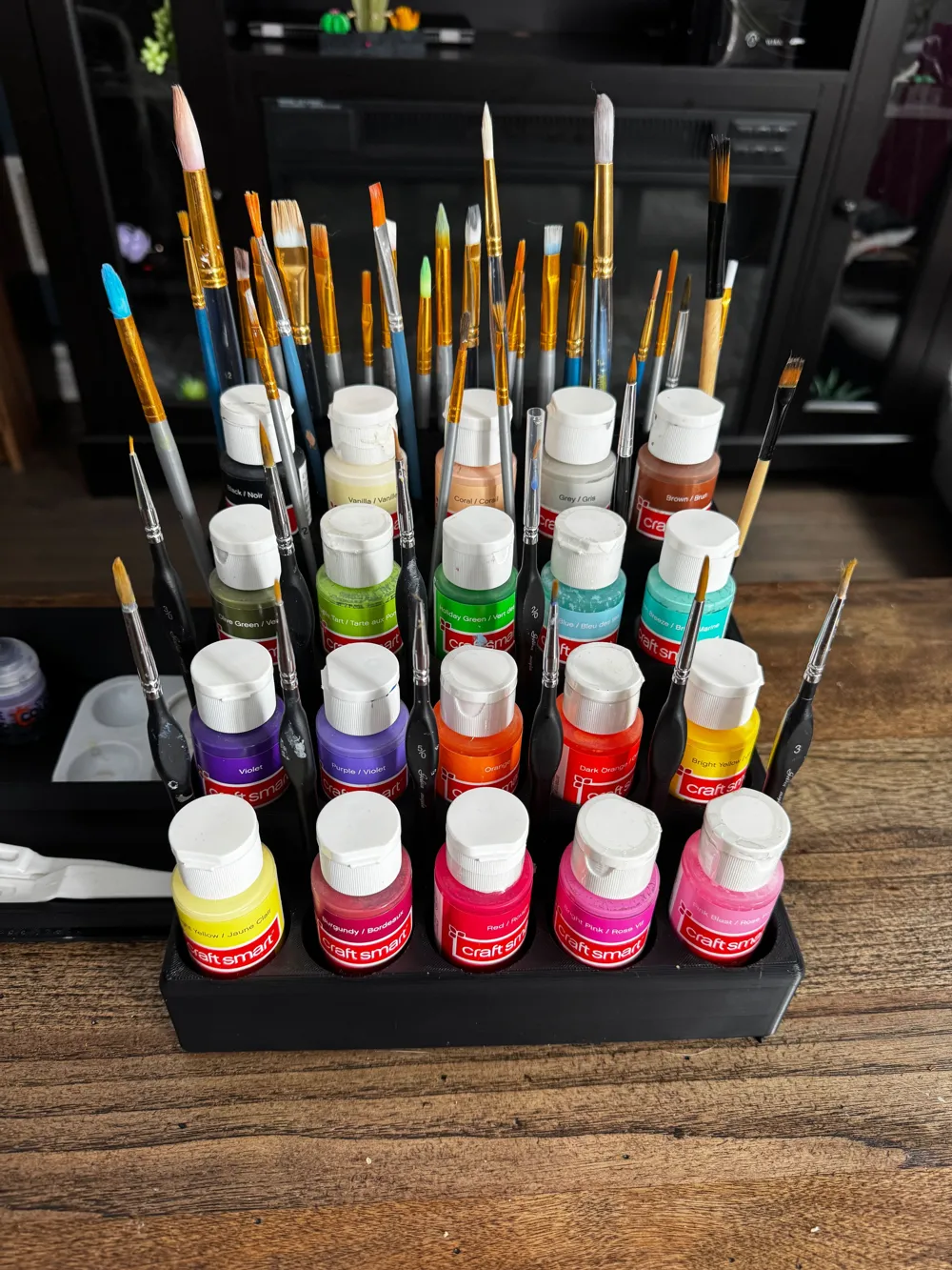 Paint & brush Organizer with hidden sliding droor - Free 3D Print Model ...