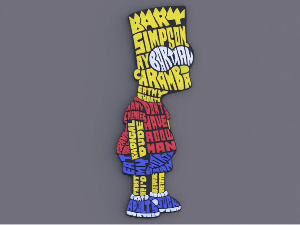 Bart Simpson Word Art by santannabradshaw - MakerWorld
