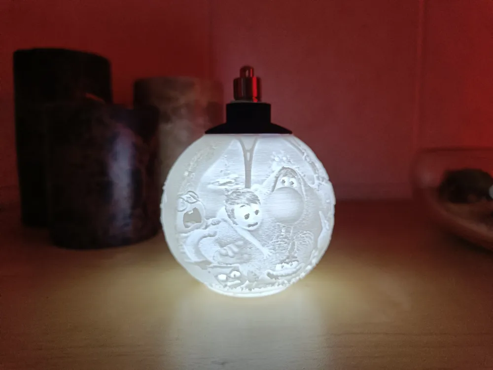 Inside Out 1&2 Christmas Lithophane Ball - Free 3D Print Model - MakerWorld