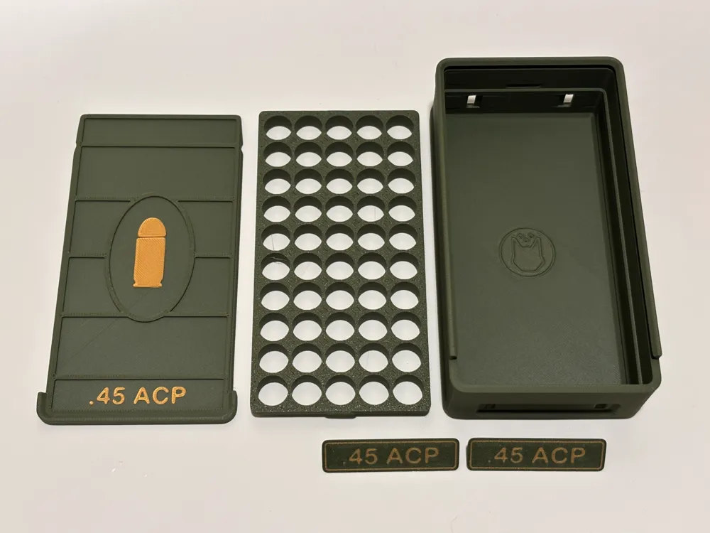 Ammo Storage Box 45 ACP 50 Rounds by Coconut MakerWorld: Download Free 3D Models