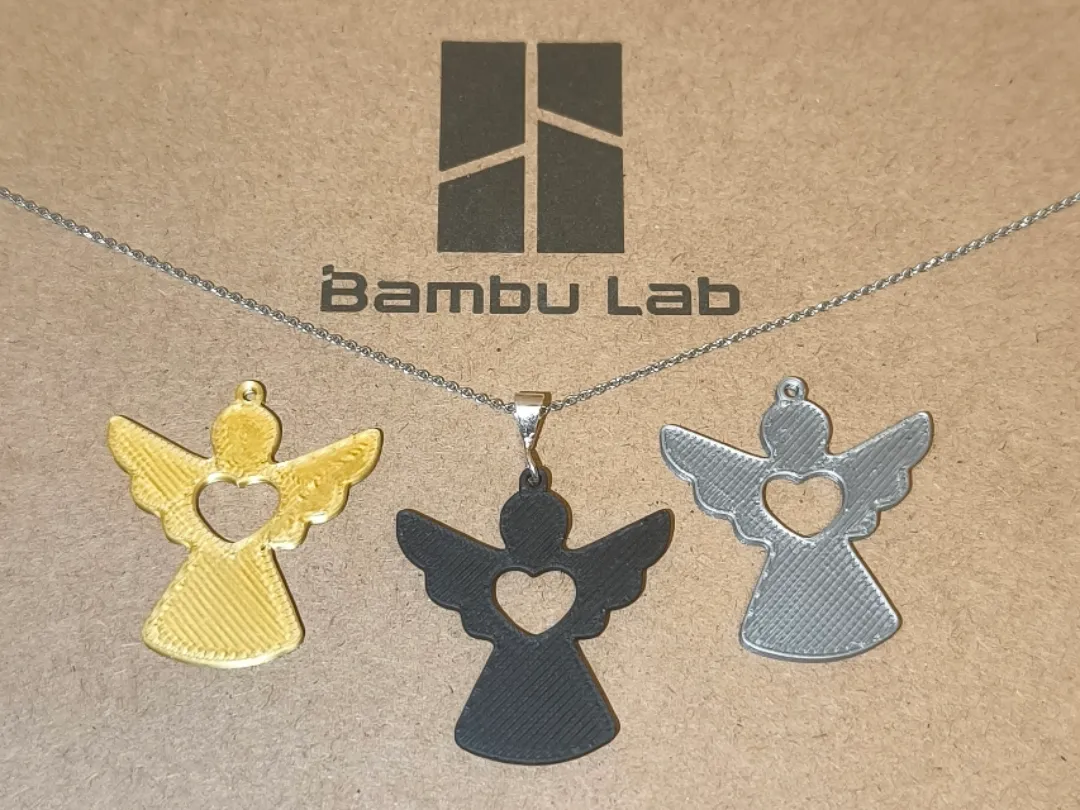 Guardian Angel with Heart Pendant/Necklace