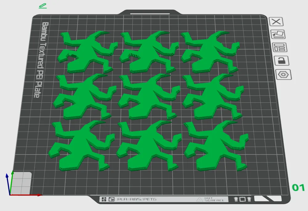 Escher Lizard Tessellation by masheroz MakerWorld: Download Free 3D Models