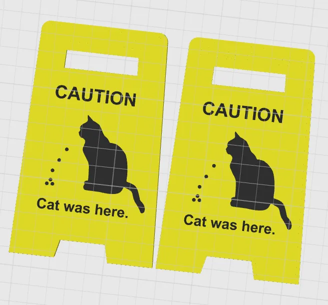 Cat Caution Sign by HaoSunHHH MakerWorld: Download Free 3D Models