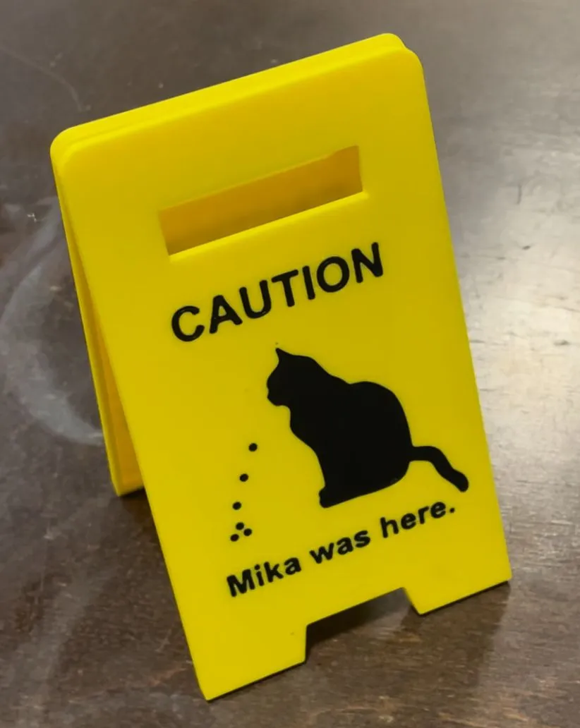 Cat Caution Sign by HaoSunHHH MakerWorld: Download Free 3D Models