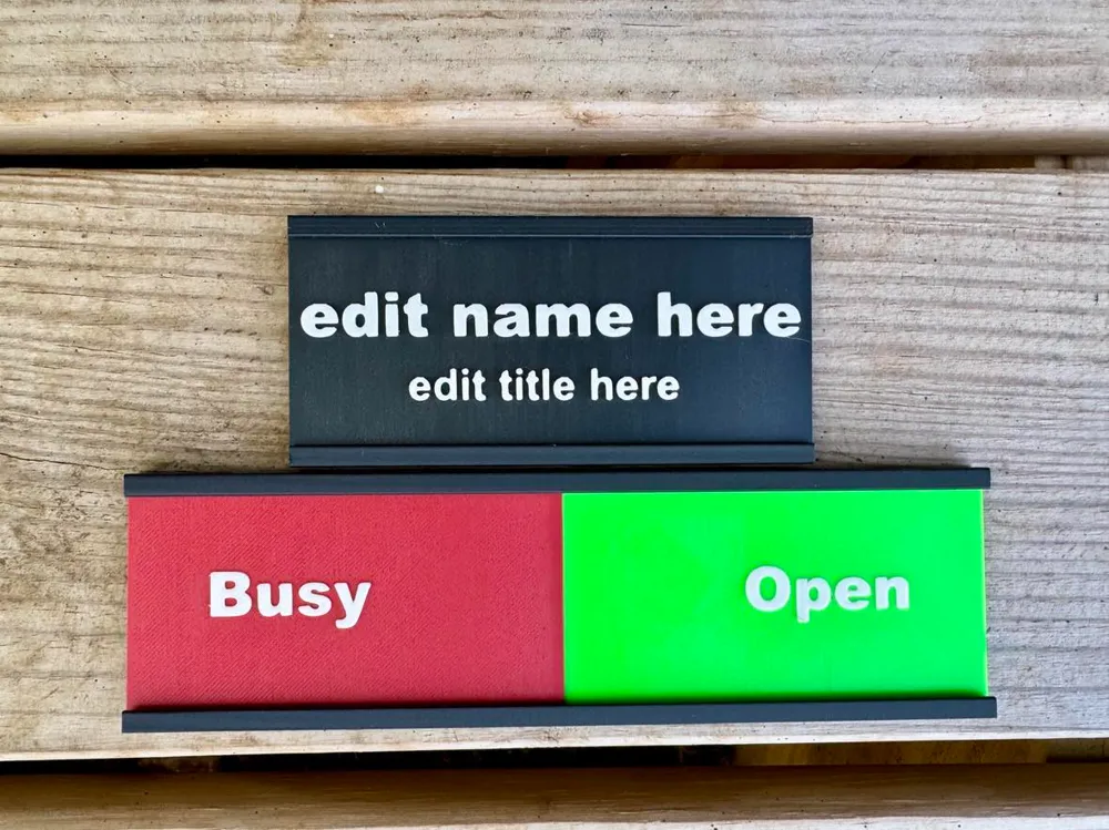 Custom Sliding Office Door Sign - Free 3D Print Model - MakerWorld