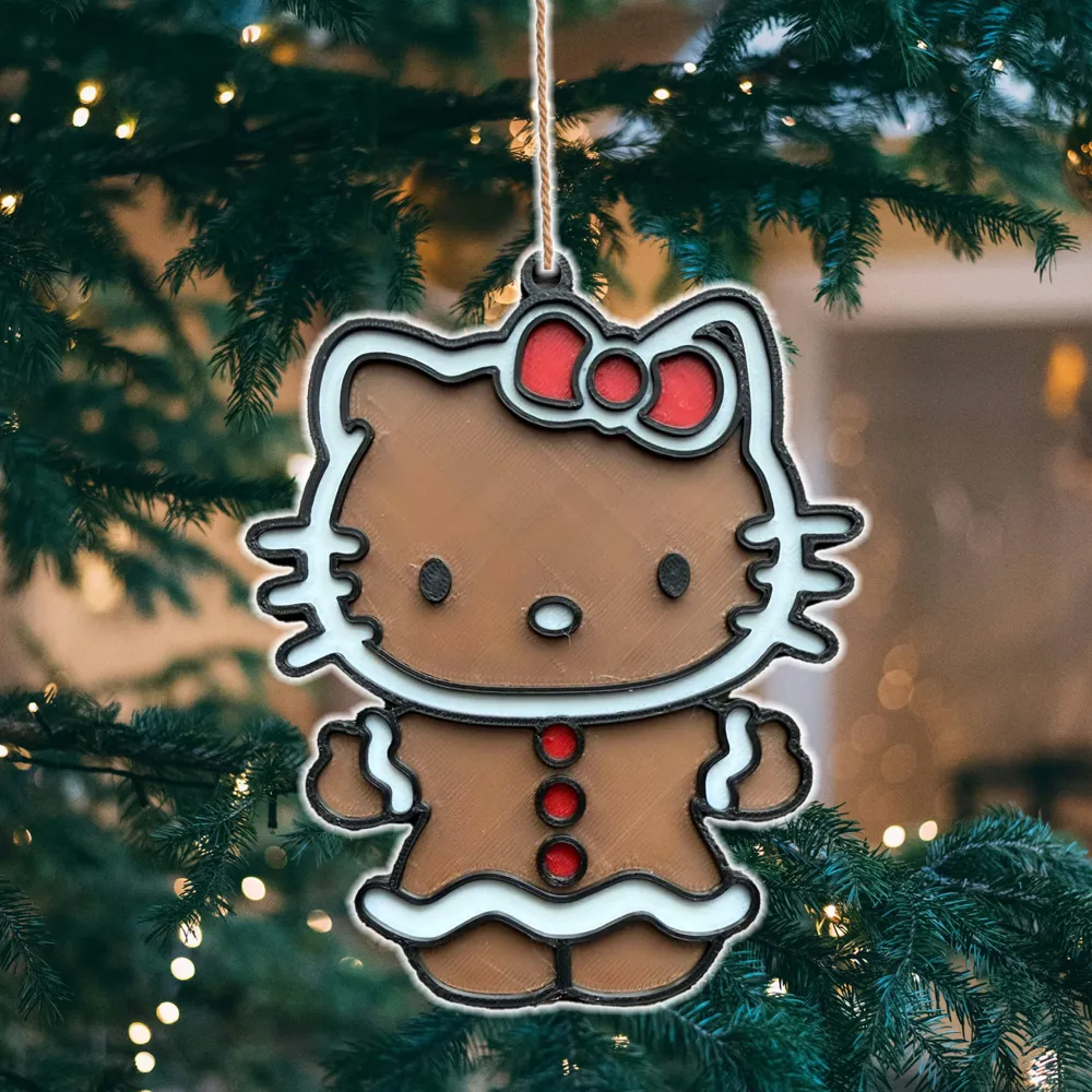 Christmas Hello Kitty Gingerbread Tree Ornament by Salvadori - MakerWorld