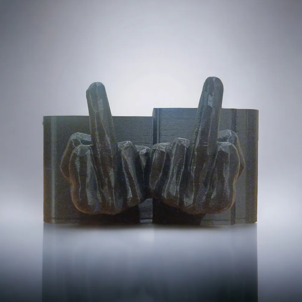 Double middle finger desk pen holder Remixed by AlienLaser - MakerWorld