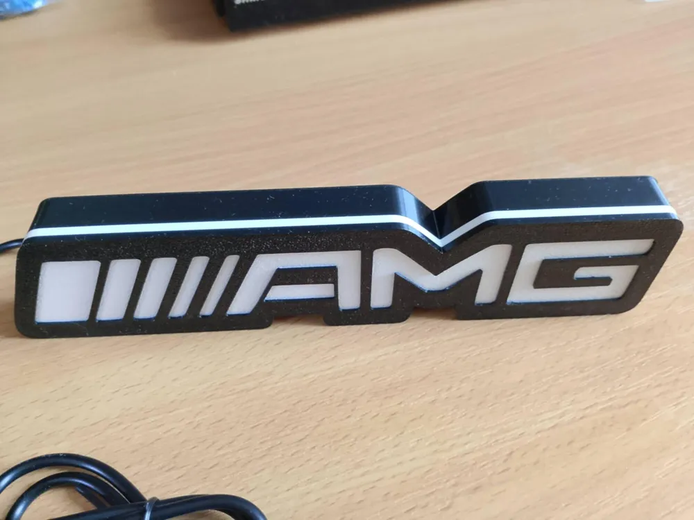 AMG LED Logo – RGB Sign Desk & Wall Decor - Free 3D Print Model ...