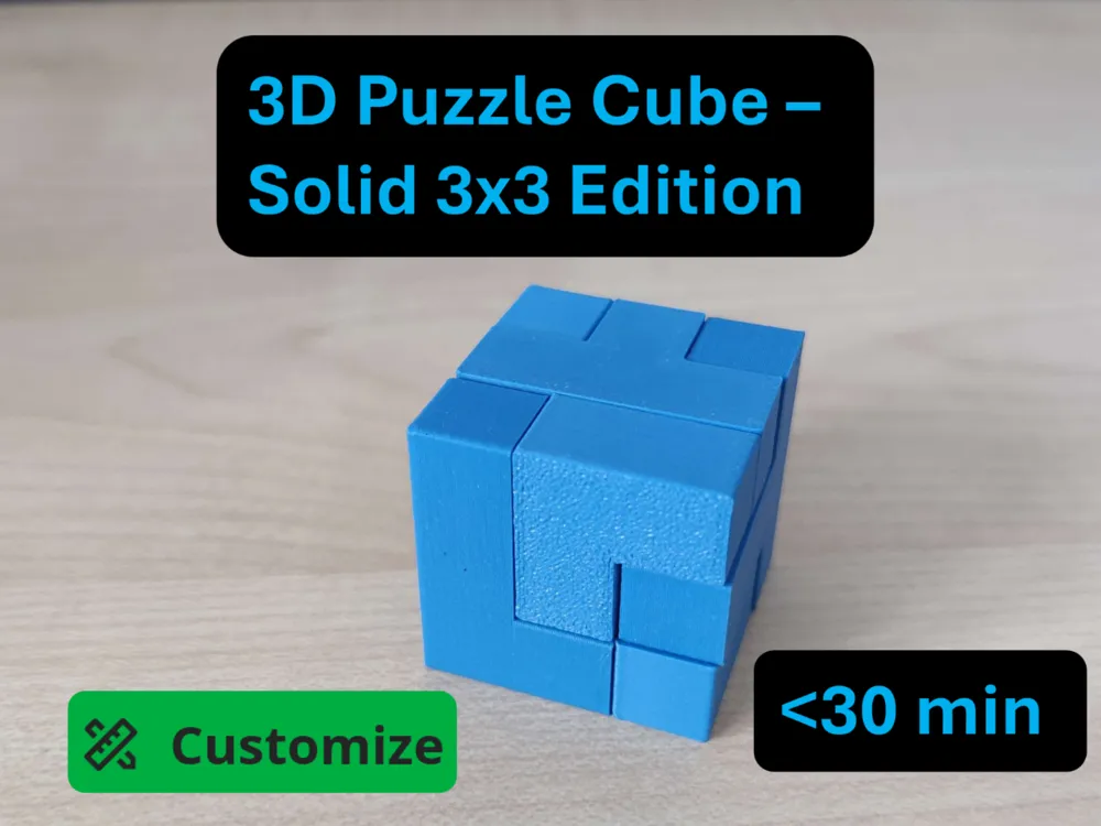 3D Puzzle Cube – Solid 3x3 Edition by El Chloro MakerWorld: Download ...