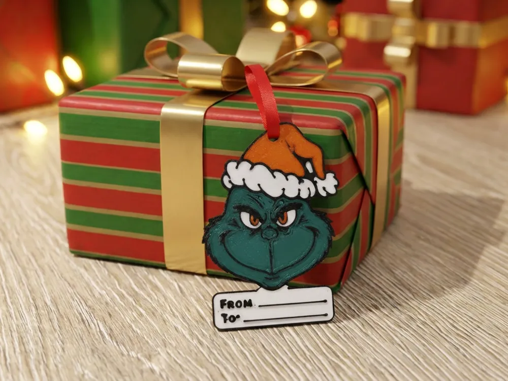 The Grinch - Gift Tag - Free 3D Print Model - MakerWorld