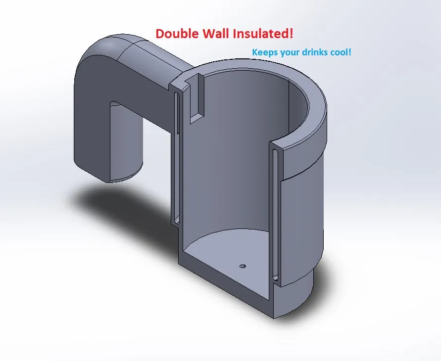Brick Cup Drink Holder (double-wall insulated) - Free 3D Print Model ...
