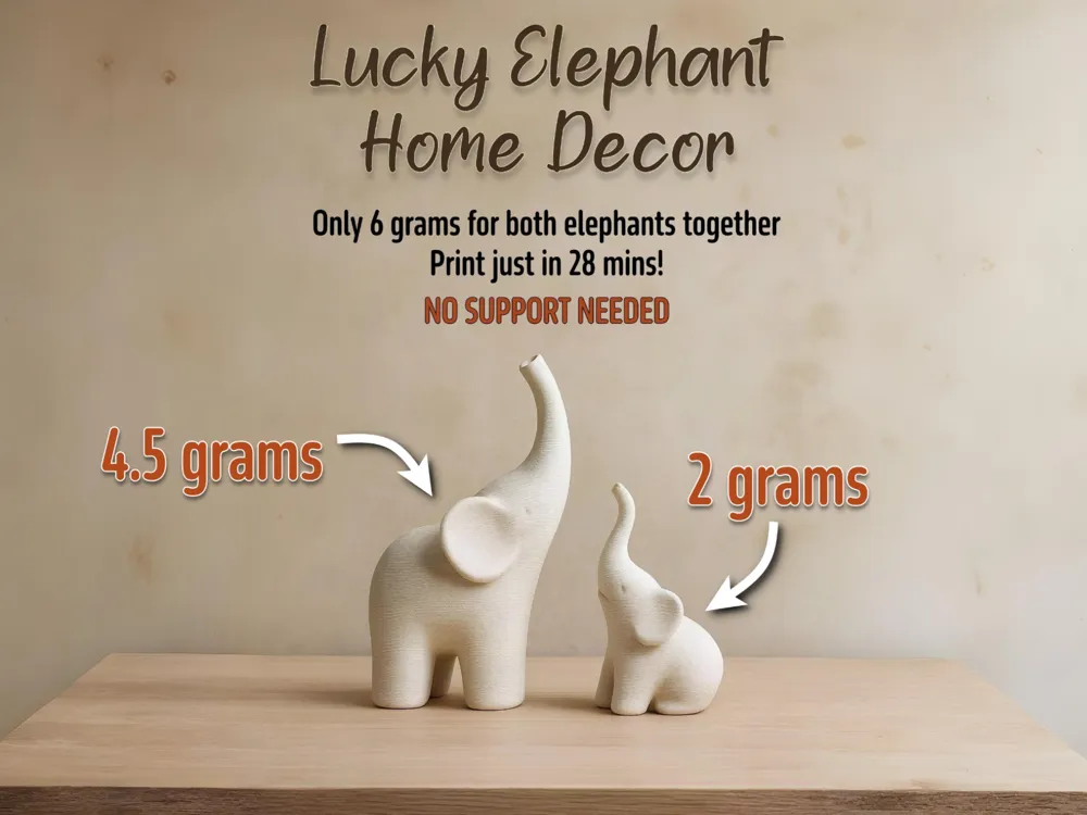 Lucky Elephant Table Decor by Prints of Aaril MakerWorld: Download Free ...