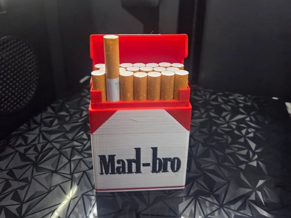 Flip Top Cigarette Box (Marl-bro) - Free 3D Print Model - MakerWorld
