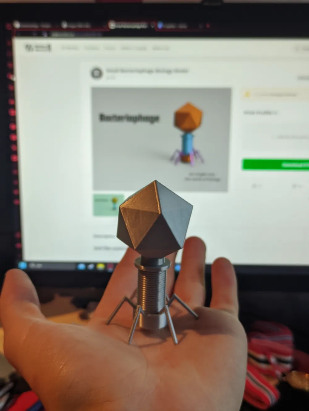 Small Bacteriophage Biology Model - Free 3D Print Model - MakerWorld