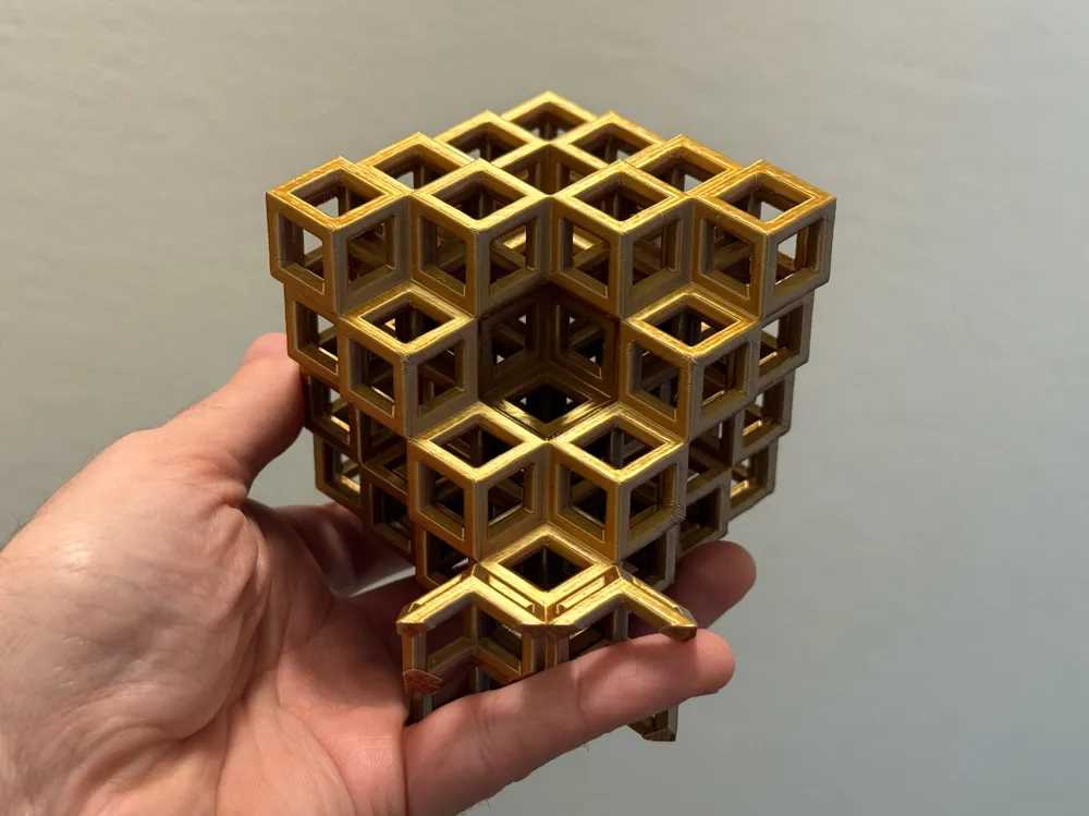 Wireframe Rhombic Dodecahedral Fractal—Level 2 by Endless Design Lab 🌀 ...